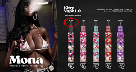Second Life Marketplace - MONA - Kitty Vape 1.0 - Black (Unpack)